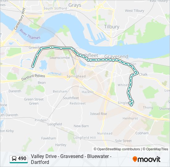 490 Route: Schedules, Stops & Maps - Bluewater (Updated)