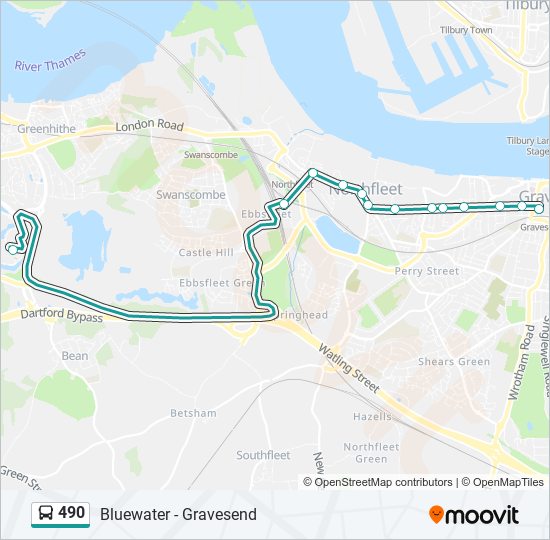 490 Route: Schedules, Stops & Maps - Gravesend (Updated)