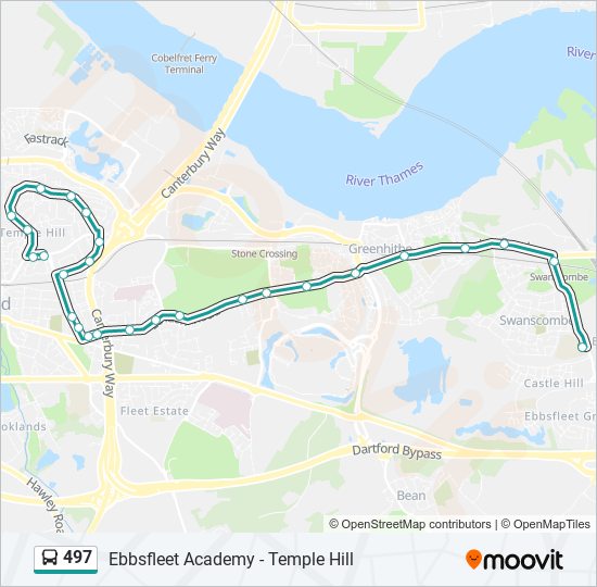 497 Route: Schedules, Stops & Maps - Swanscombe (Updated)