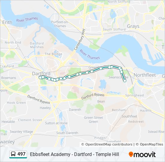 497 Route: Schedules, Stops & Maps - Dartford (Updated)
