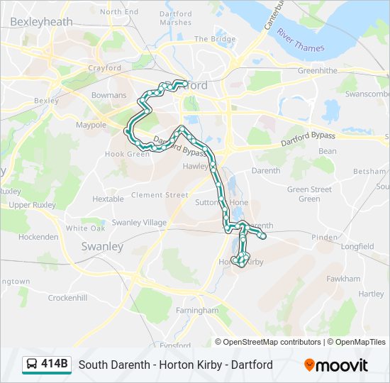 414b Route: Schedules, Stops & Maps - Dartford (Updated)