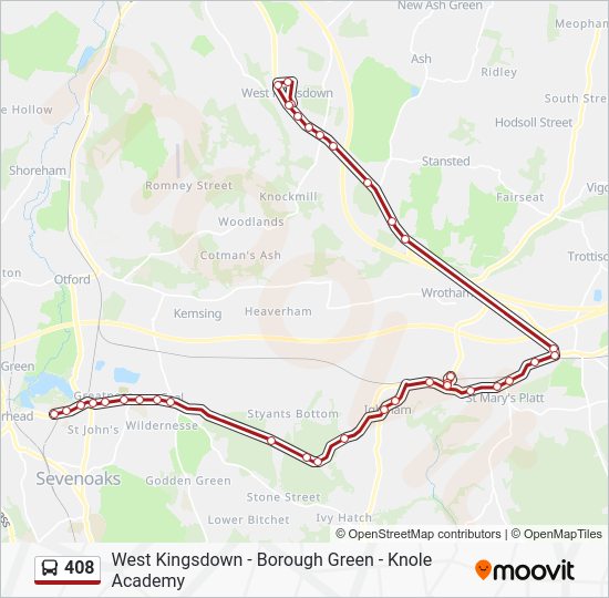 408 Route: Schedules, Stops & Maps - West Kingsdown (Updated)