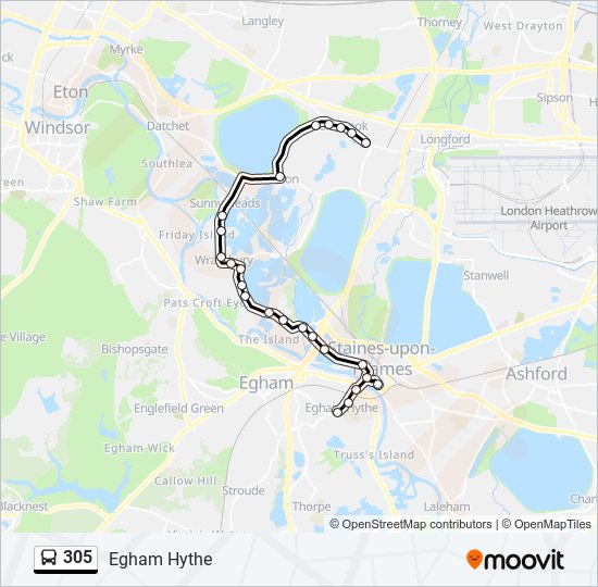 305 Route: Schedules, Stops & Maps - Egham Hythe (Updated)
