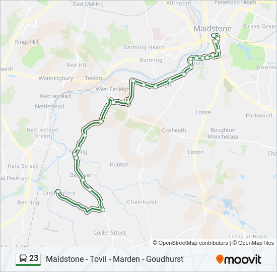 23 Route: Schedules, Stops & Maps - Laddingford (Updated)