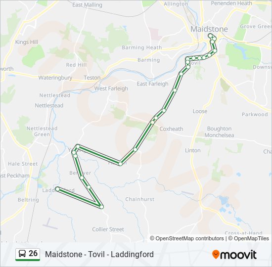 26 Route: Schedules, Stops & Maps - Laddingford (Updated)