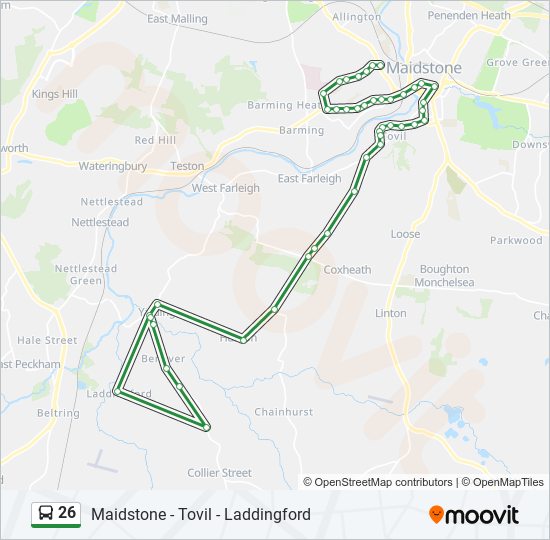 26 Route: Schedules, Stops & Maps - Maidstone (Updated)