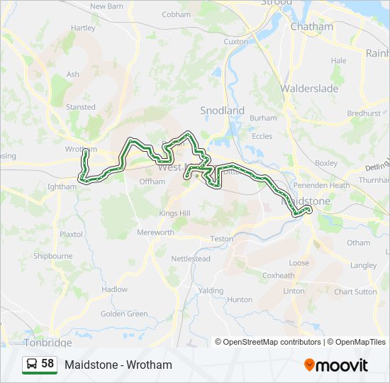 58 Route: Schedules, Stops & Maps - Wrotham (Updated)