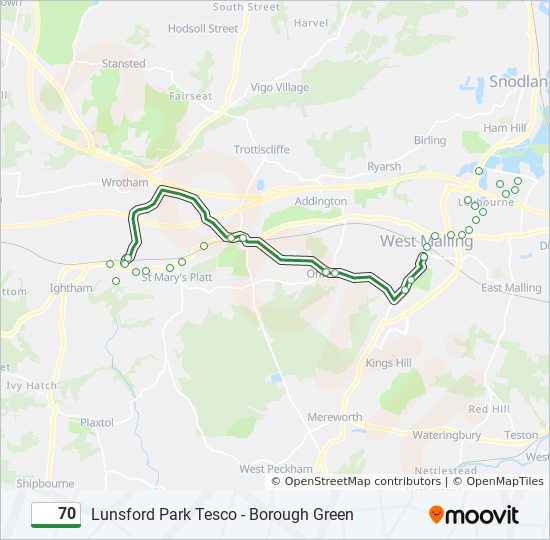 70 Route: Schedules, Stops & Maps - Borough Green (Updated)