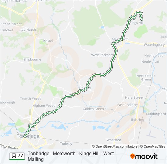 77 Route: Schedules, Stops & Maps - Kings Hill (Updated)