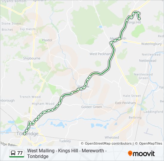 77 Route: Schedules, Stops & Maps - Kings Hill (Updated)
