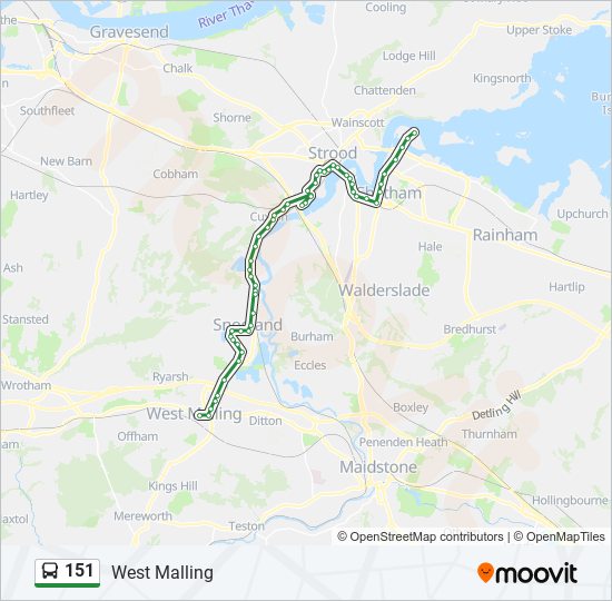151 Route: Schedules, Stops & Maps - West Malling (Updated)