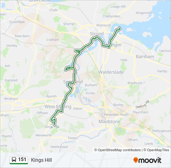 151 Route: Schedules, Stops & Maps - Kings Hill (Updated)