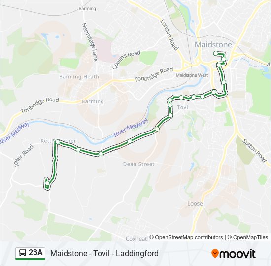23a Route: Schedules, Stops & Maps - West Farleigh (Updated)