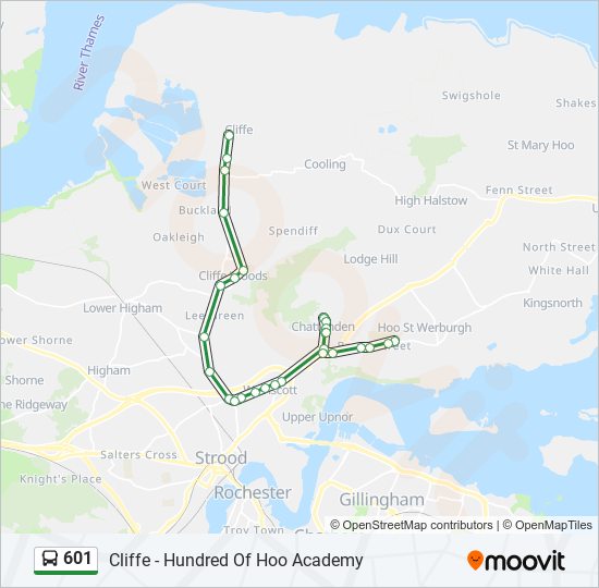 601 Route: Schedules, Stops & Maps - Cliffe (Updated)
