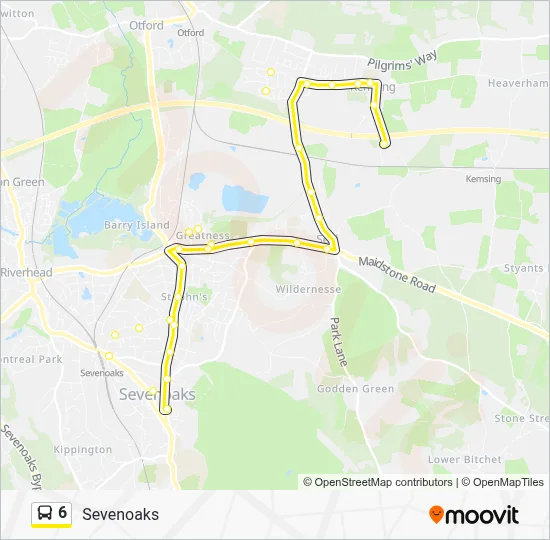 6 Route: Schedules, Stops & Maps - Sevenoaks (Updated)