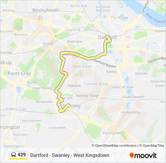 429 Route: Schedules, Stops & Maps - Swanley (Updated)
