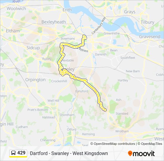 429 Route: Schedules, Stops & Maps - West Kingsdown (Updated)