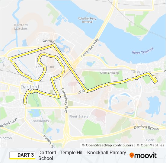 dart 3 Route: Schedules, Stops & Maps - Dartford (Updated)