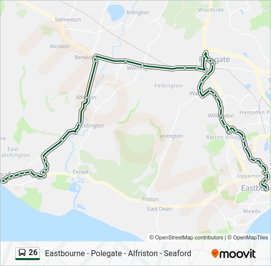 26 Route: Schedules, Stops & Maps - Seaford (Updated)