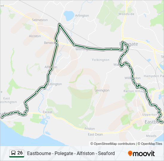 26 Route: Schedules, Stops & Maps - Eastbourne Town Centre (Updated)