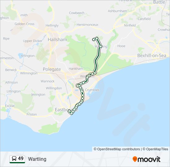 49 Route: Schedules, Stops & Maps - Wartling (Updated)
