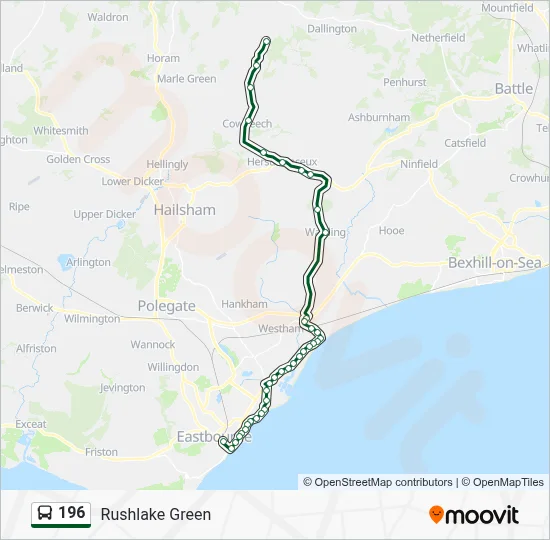 196 Route: Schedules, Stops & Maps - Rushlake Green (Updated)
