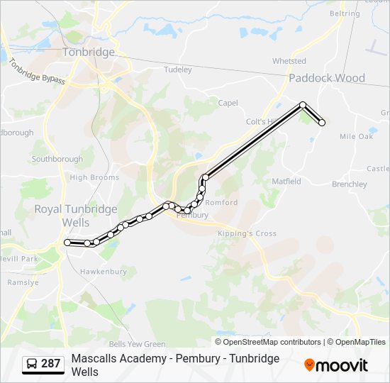 287 Route: Schedules, Stops & Maps - Tunbridge Wells (Updated)