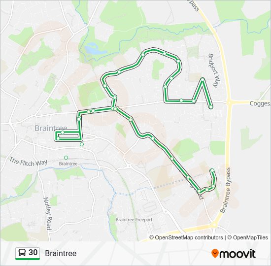 30 Route: Schedules, Stops & Maps - Braintree (Updated)