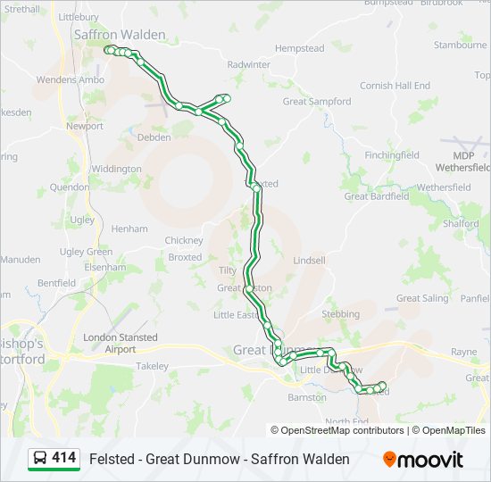 414 Route: Schedules, Stops & Maps - Felsted (Updated)