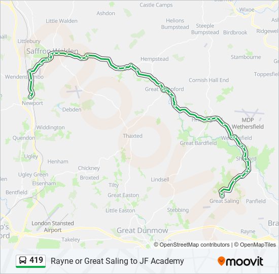 419 Route: Schedules, Stops & Maps - Great Saling (Updated)