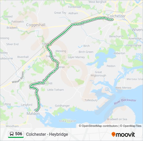 506 Route: Schedules, Stops & Maps - Heybridge (Updated)