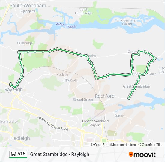515 Route: Schedules, Stops & Maps - Rayleigh (Updated)