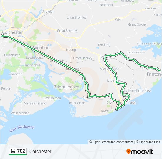 702 Route: Schedules, Stops & Maps - Colchester (Updated)
