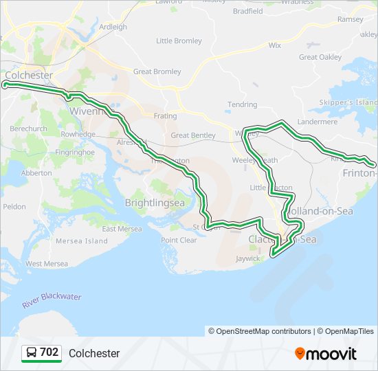 702 Route: Schedules, Stops & Maps - Colchester (Updated)