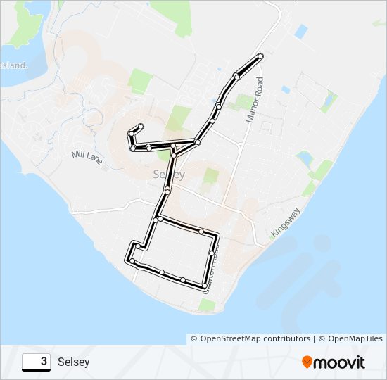 3 Route: Schedules, Stops & Maps - Selsey (Updated)