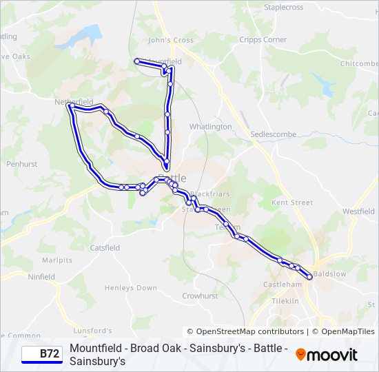 b72 Route: Schedules, Stops & Maps - Mountfield (Updated)
