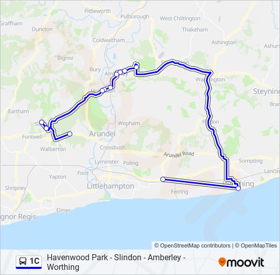 1c Route: Schedules, Stops & Maps - Angmering (Updated)