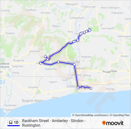1D Route: Schedules, Stops & Maps - Rustington (Updated)