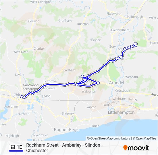 1E Route: Schedules, Stops & Maps - Chichester (Updated)