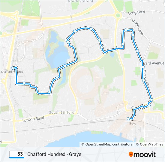 33 Route: Schedules, Stops & Maps - Grays (Updated)