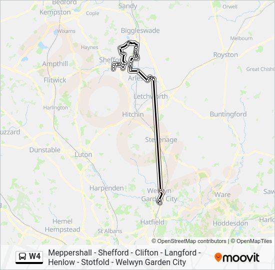 w4 Route: Schedules, Stops & Maps - Meppershall (Updated)