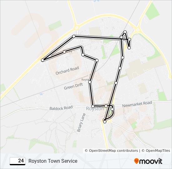 24 Route: Schedules, Stops & Maps - Royston (Updated)