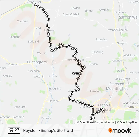 27 Route: Schedules, Stops & Maps - Bishops Stortford (Updated)