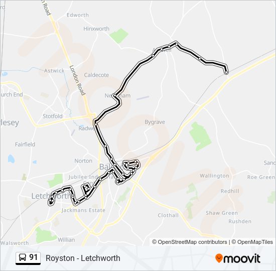 91 Route: Schedules, Stops & Maps - Letchworth (Updated)