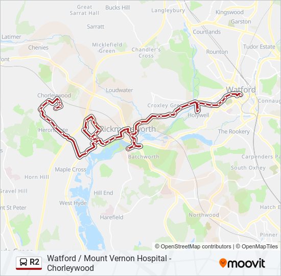 r2 Route: Schedules, Stops & Maps - Chorleywood (Updated)