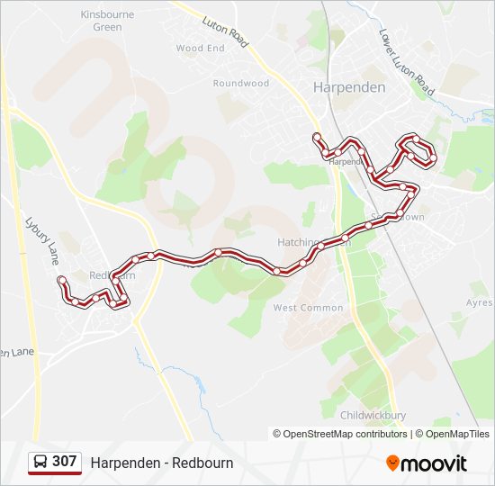 307 Route: Schedules, Stops & Maps - Harpenden (Updated)