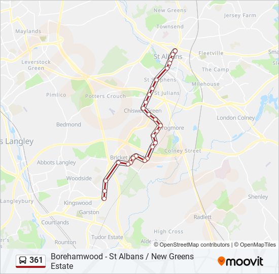 361 Route: Schedules, Stops & Maps - St Albans (Updated)