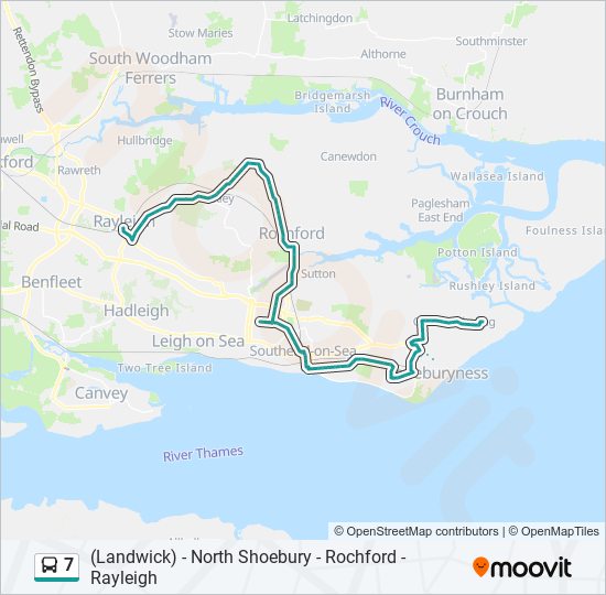 7 Route: Schedules, Stops & Maps - Rayleigh (Updated)