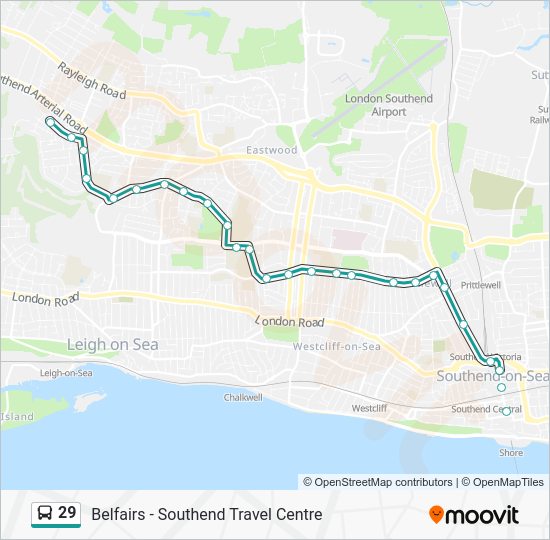 29 Route: Schedules, Stops & Maps - Belfairs (Updated)