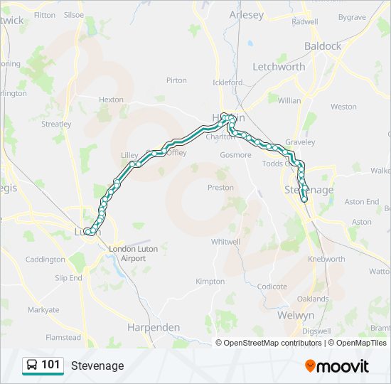 101 Route: Schedules, Stops & Maps - Stevenage (Updated)